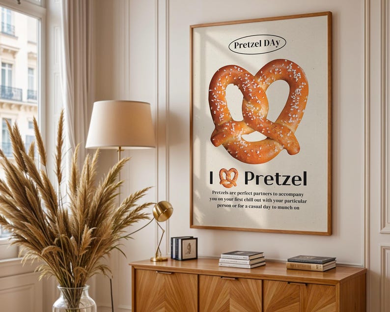 Pretzel Poster: Salted Pretzel Kitchen Cafe Wall Art (digital Download ...