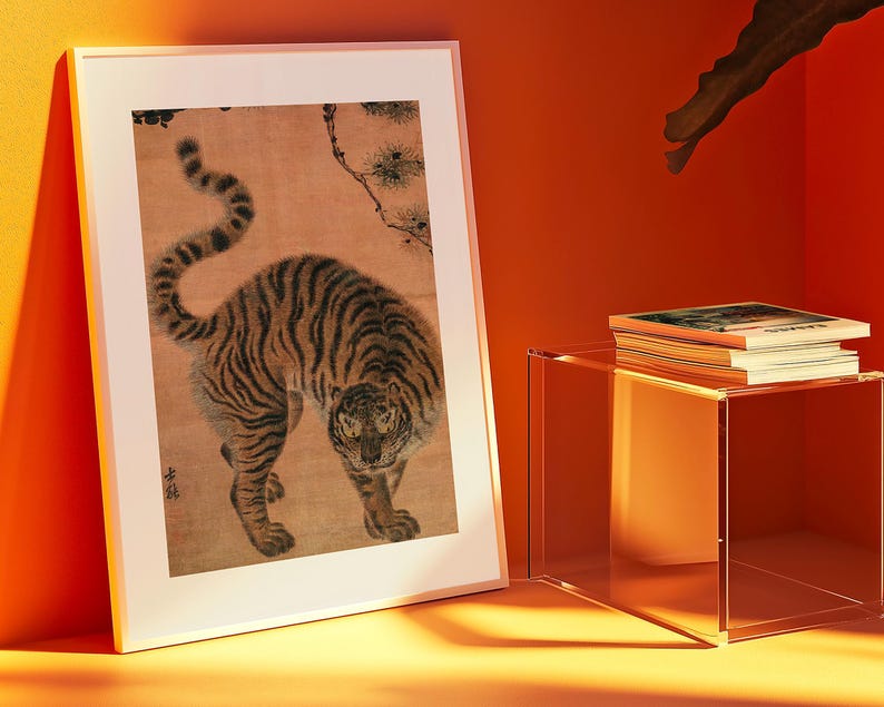 Korean Tiger Folk Art Printable, Minhwa Print, Tiger & Magpie (hojakdo ...