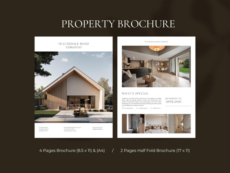 Luxury Property Brochure 4 Page Real Estate Flyer, Listing Brochure ...