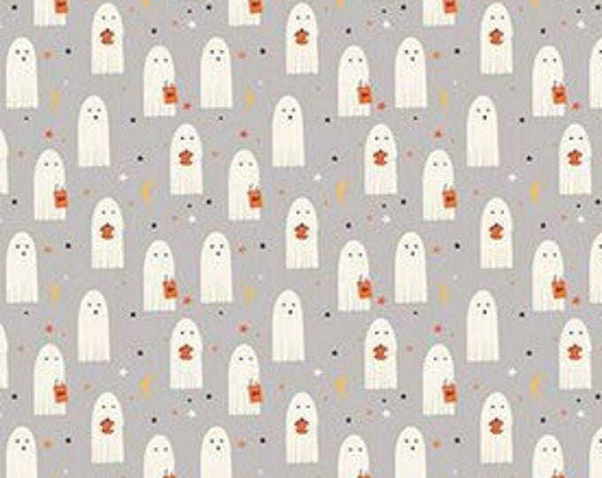 Ghosts Fabric, Cute Little Ghosts on Halloween Night, Trick or Treat ...