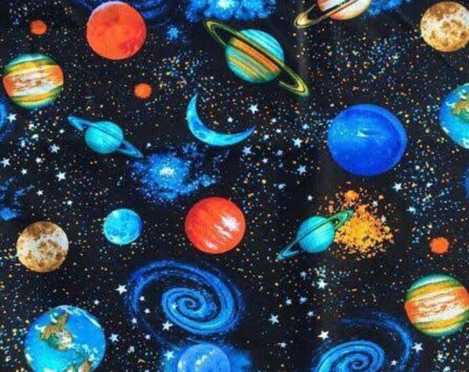 Planets Fabric, Galaxy Fabric, Stars and Planets Fabric, Kids Fabric ...