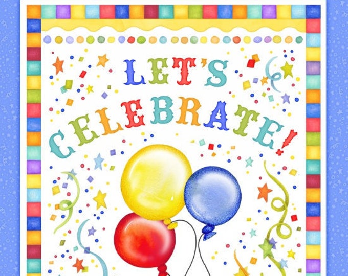 Celebration Fabric Panel and Bunting Flags, 100% Cotton Fabric for ...