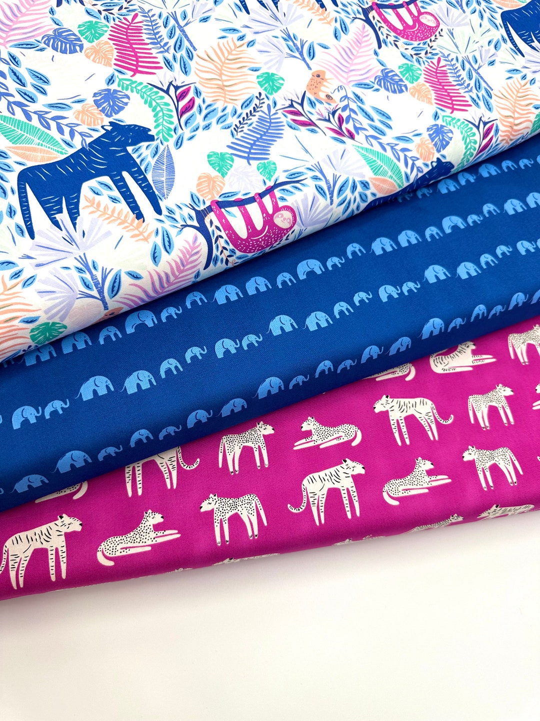 Bundle of 3 Fun and Colorful Fabrics From the Selva Collection CHOOSE ...