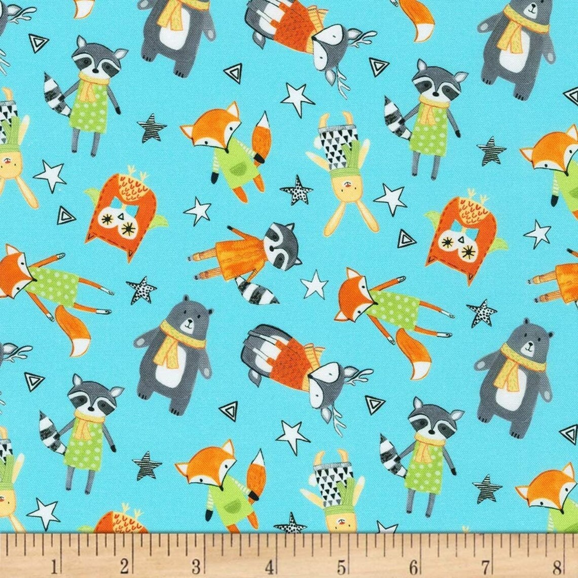 Forest Friends Fabric Woodland Animals Fabric Kids Fabric - Etsy