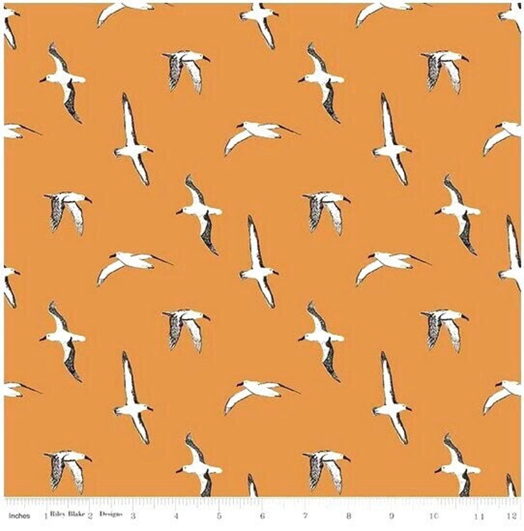 Heartsong Albatros Fabric, Birds Flying Fabric, White Albatros Over ...