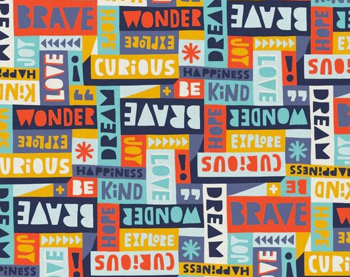 Encouraging Words Fabric, Friendly and Happy Words Fabric 100% Cotton ...
