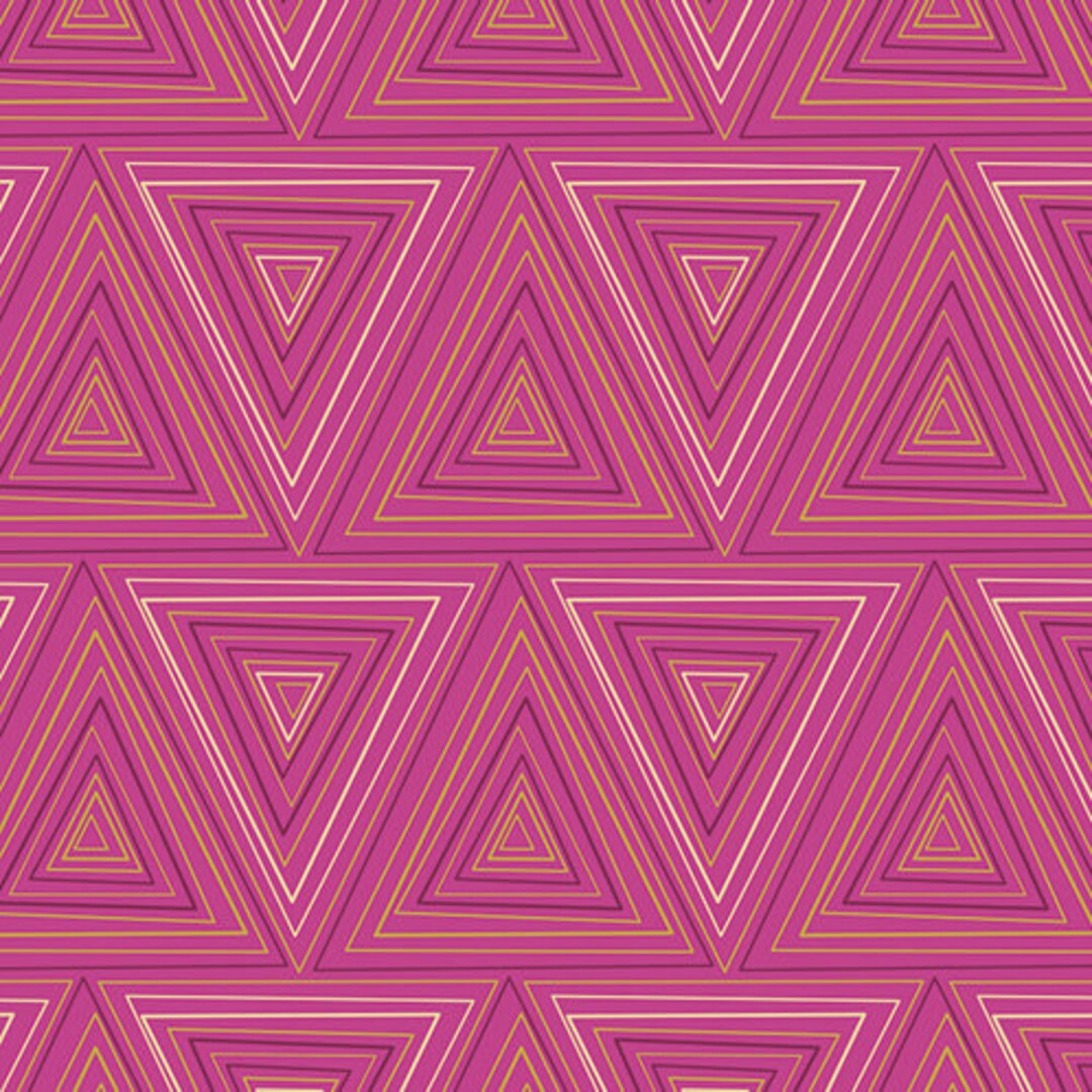 Pink Triangles Fabric, Pink Geometric Fabric From the Boho Fusion ...