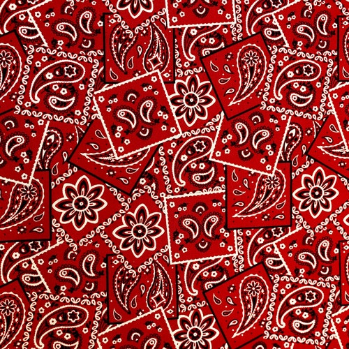 Red Bandana Fabric Classic Paisley Bandanna Fabric on Red - Etsy