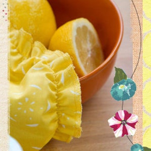 Yellow Fabric, Citrus Lemon Fabric From the Floralish Collection 100% ...