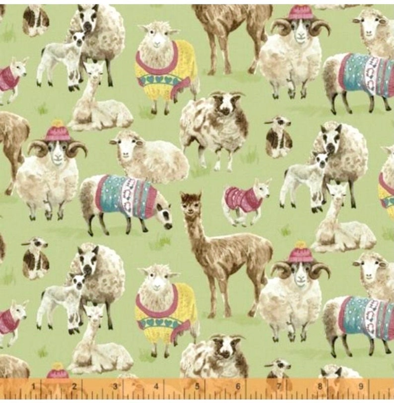 Sheep Fabric Wool Sheep and Alpacas Fabric Knitters Fabric | Etsy