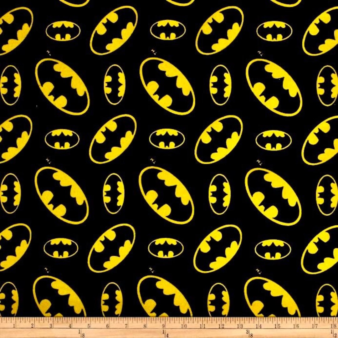 LAST ONE Batman Fabric, Batman Sign Over Black Fabric, Cartoons Fabric ...