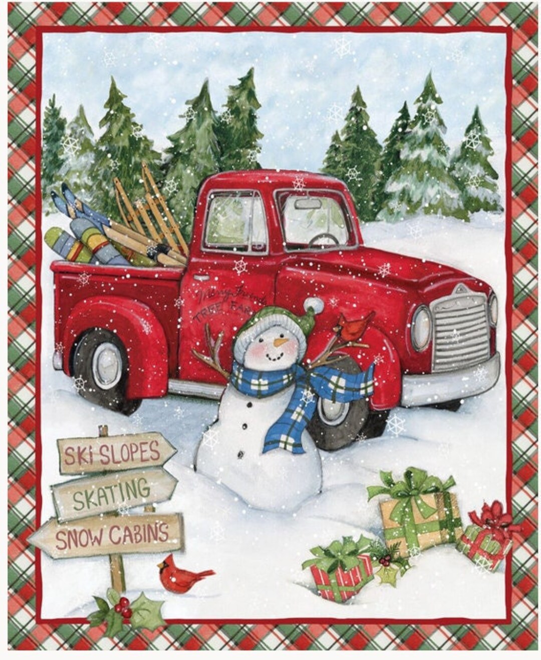 Santa Claus Fabric Panel, Christmas Fabric, Winter Time Fabric, Kids ...