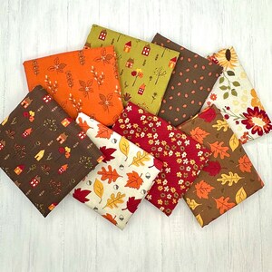 Autumn Bundle of 8 Fabrics, Fall Fabrics, Thanksgiving Colorful Fabrics ...