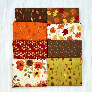 Autumn Bundle of 8 Fabrics, Fall Fabrics, Thanksgiving Colorful Fabrics ...