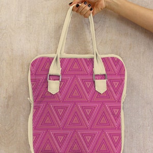 Pink Triangles Fabric, Pink Geometric Fabric From the Boho Fusion ...