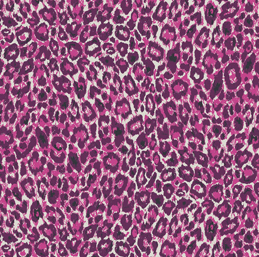 Pink Animal Print Fabric, Leopardess From the Esoterra Collection, Art ...