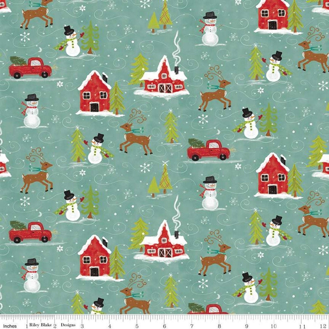 Christmas Fabric Holidays Fabric Snow Day Kids Fabric | Etsy