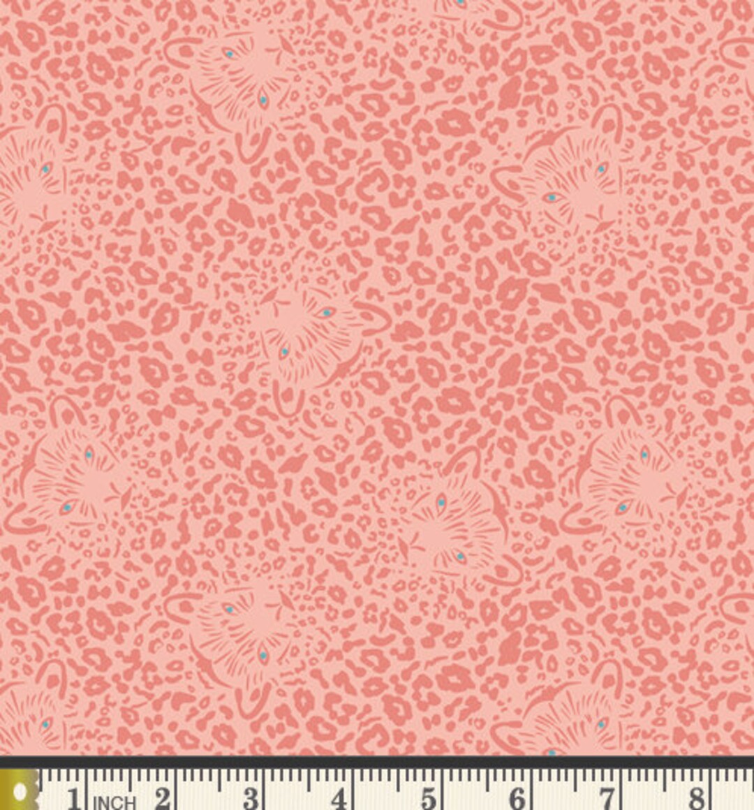 Pretty Eyes Fabric, Peach Animal Print Fabric, Nuncia Designed by Pat ...