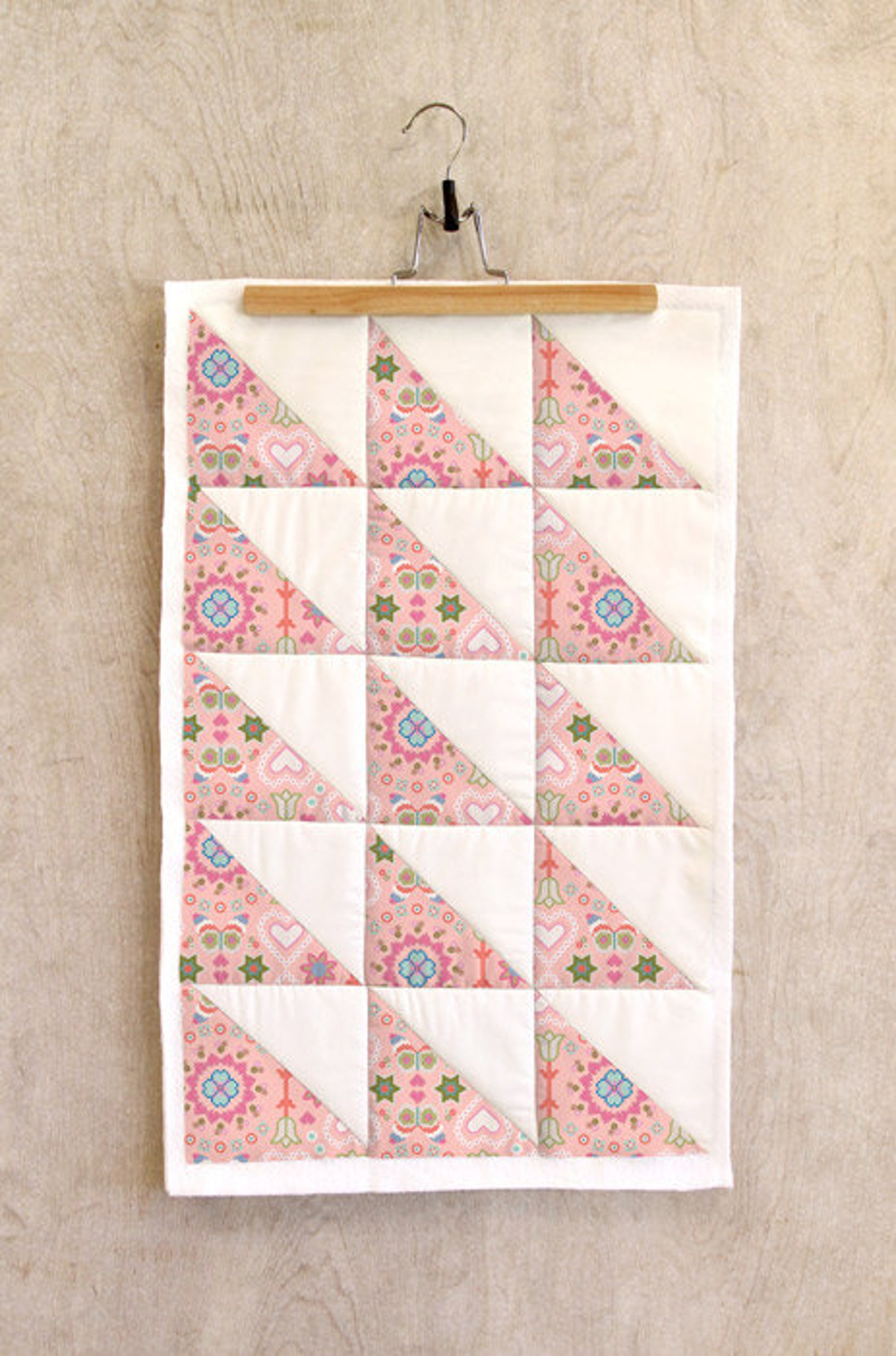 A Happy Life Flowers and Hearts Fabric, Pink, Orange, Green and Blue ...