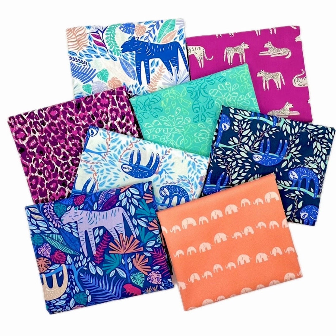 Bundle of 8 Jungle Animal Fabrics From the Selva Collection CHOOSE YOUR ...