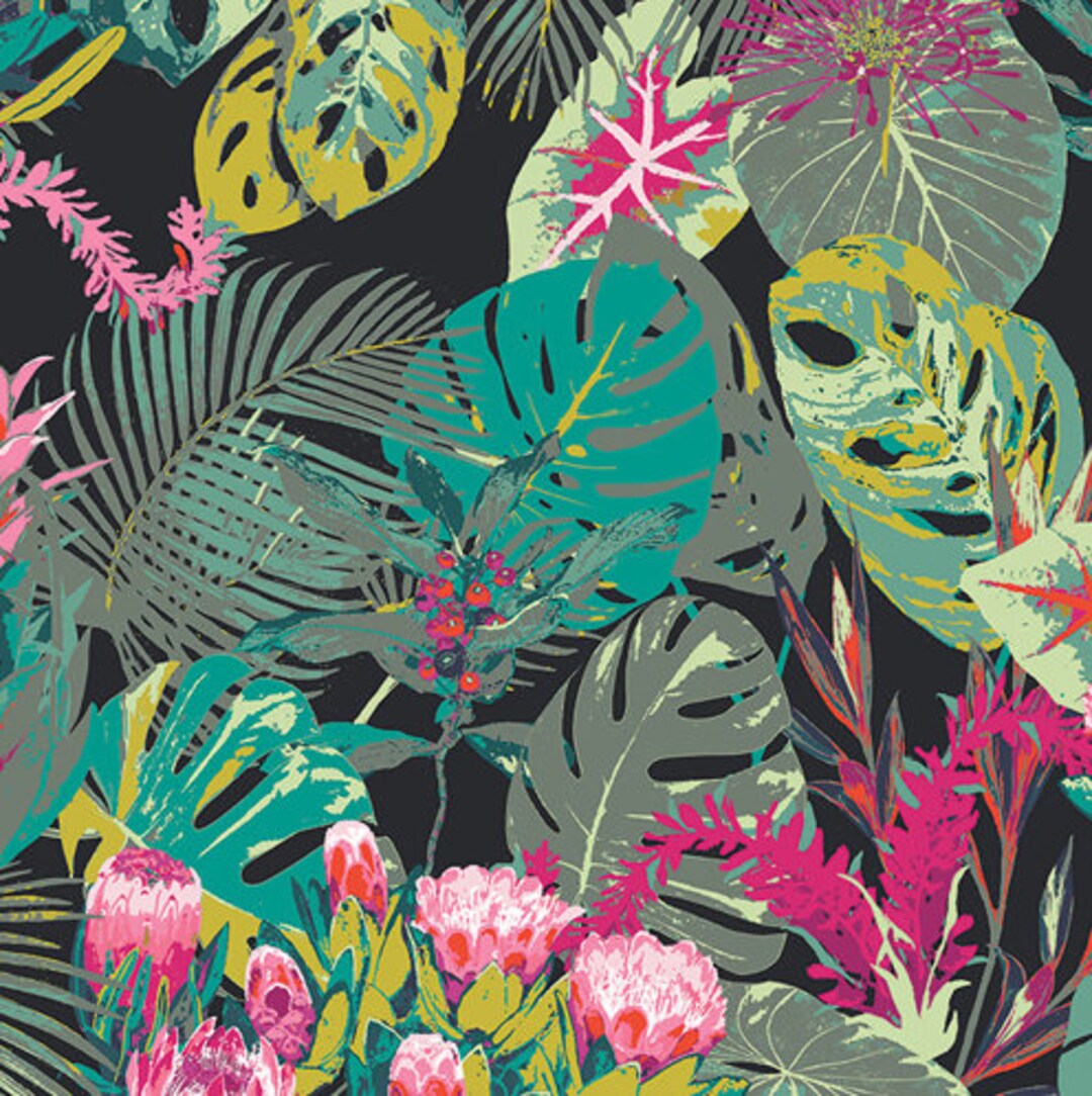 Plants Fabric, Lush Foliage for Plant Lovers Art Gallery Fabric 100% ...