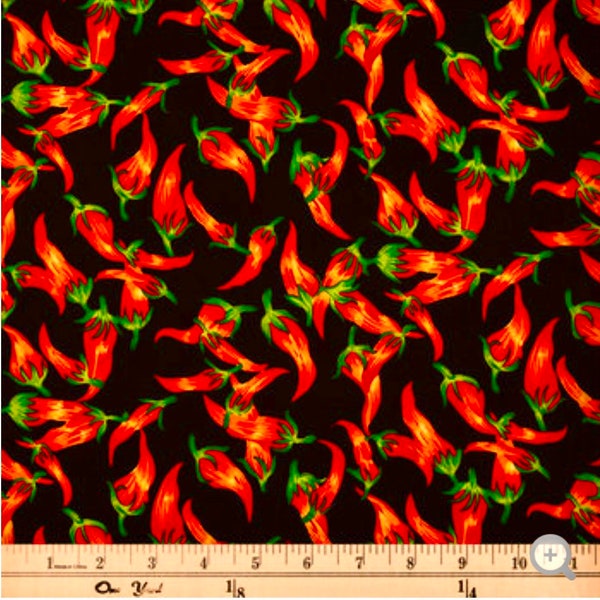 Chili Pepper Fabric - Etsy