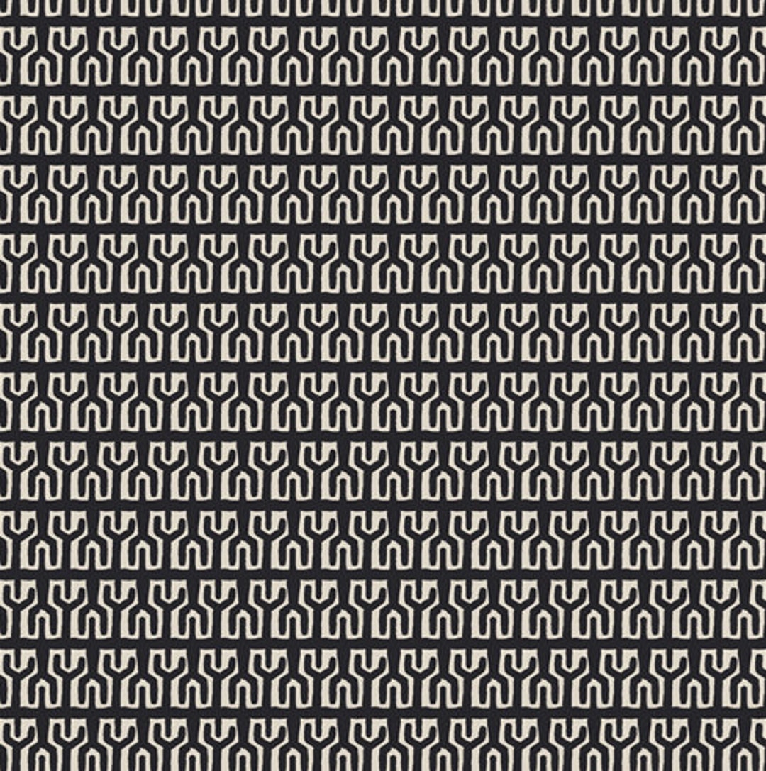 Geometric Monotone Black and Offwhite Fabric From the Andina Collection ...