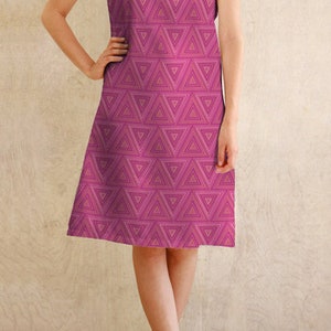 Pink Triangles Fabric, Pink Geometric Fabric From the Boho Fusion ...