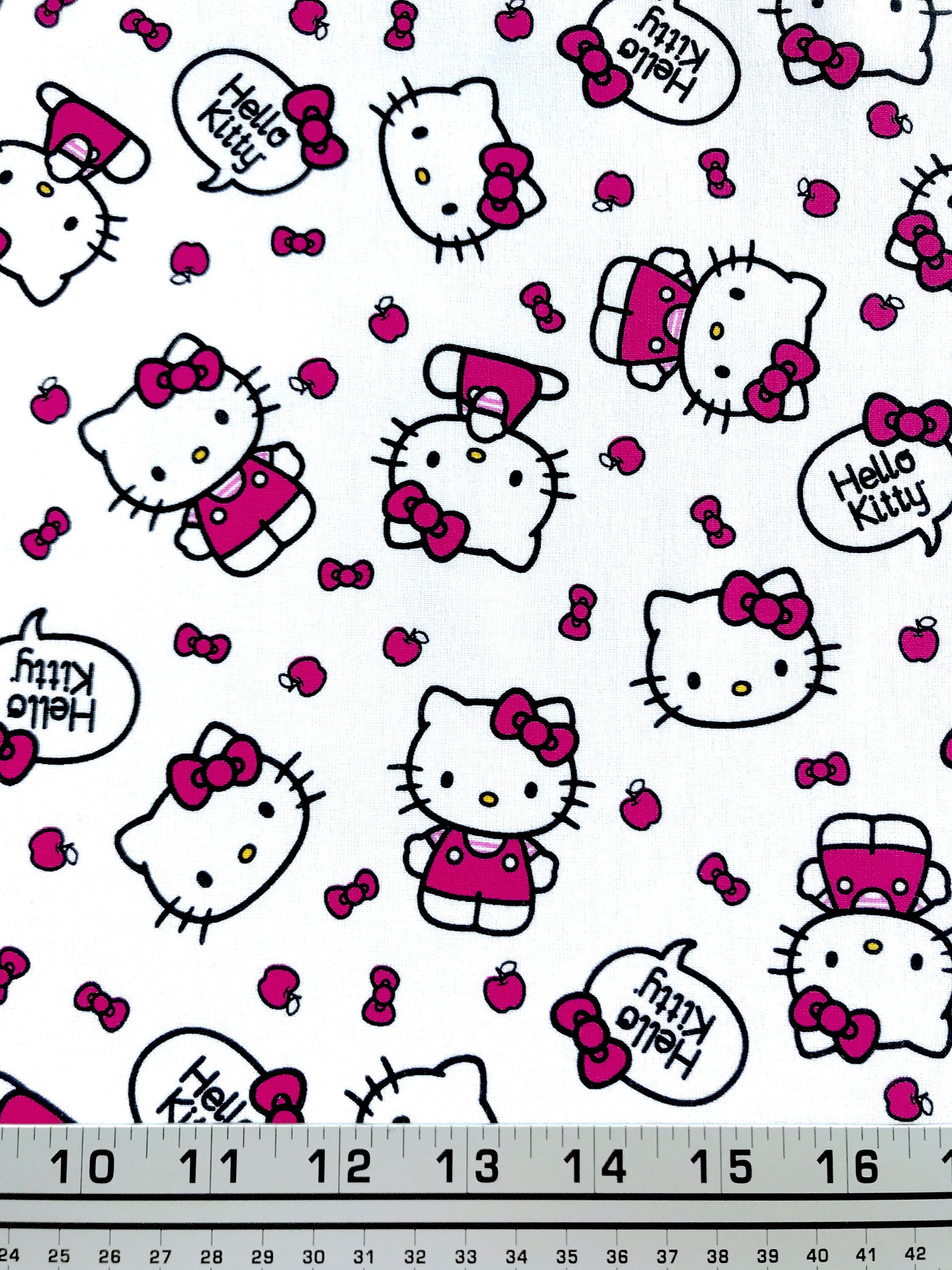 Hello Kitty fabric Pink and white Hello Kitty fabric girl | Etsy
