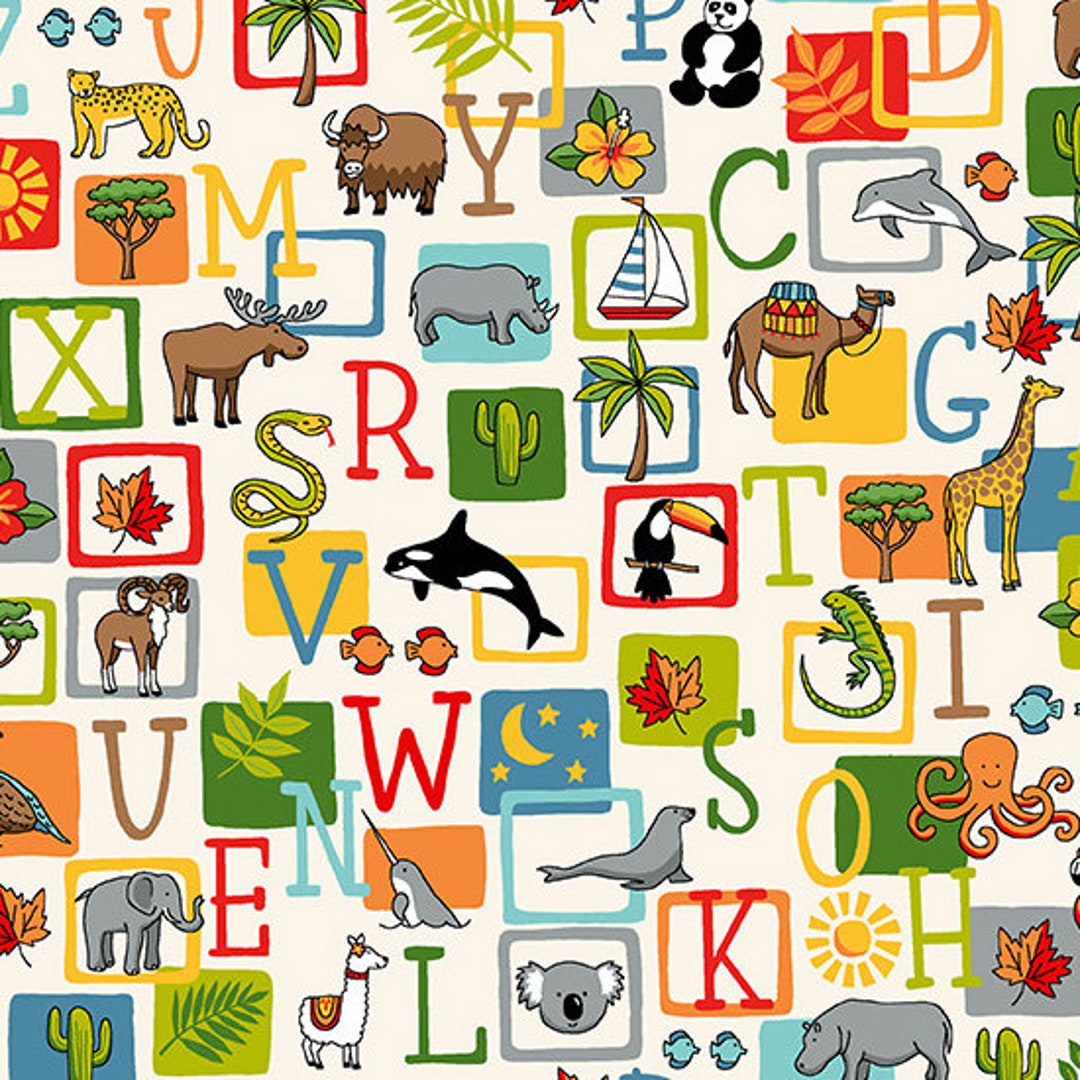ABC Fabric, Play and Learn With This Colorful Animals and Letters ...
