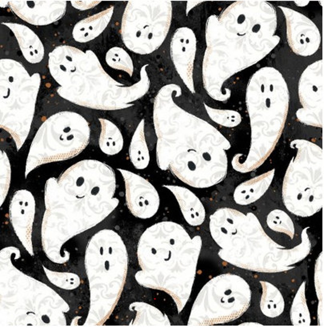 Ghosts Fabric, Halloween Fabric, Spooky Fabric, Treat or Trick Kids ...