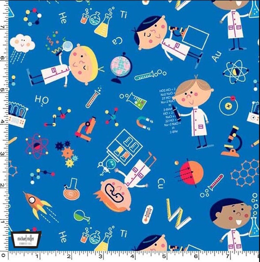 Science Boys Fabric, Boys in Science Fabric, Chemistry Boys Fabric ...
