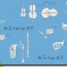 Musician Fabric, Musical Instruments Over Blue Fabric for Sonata ...