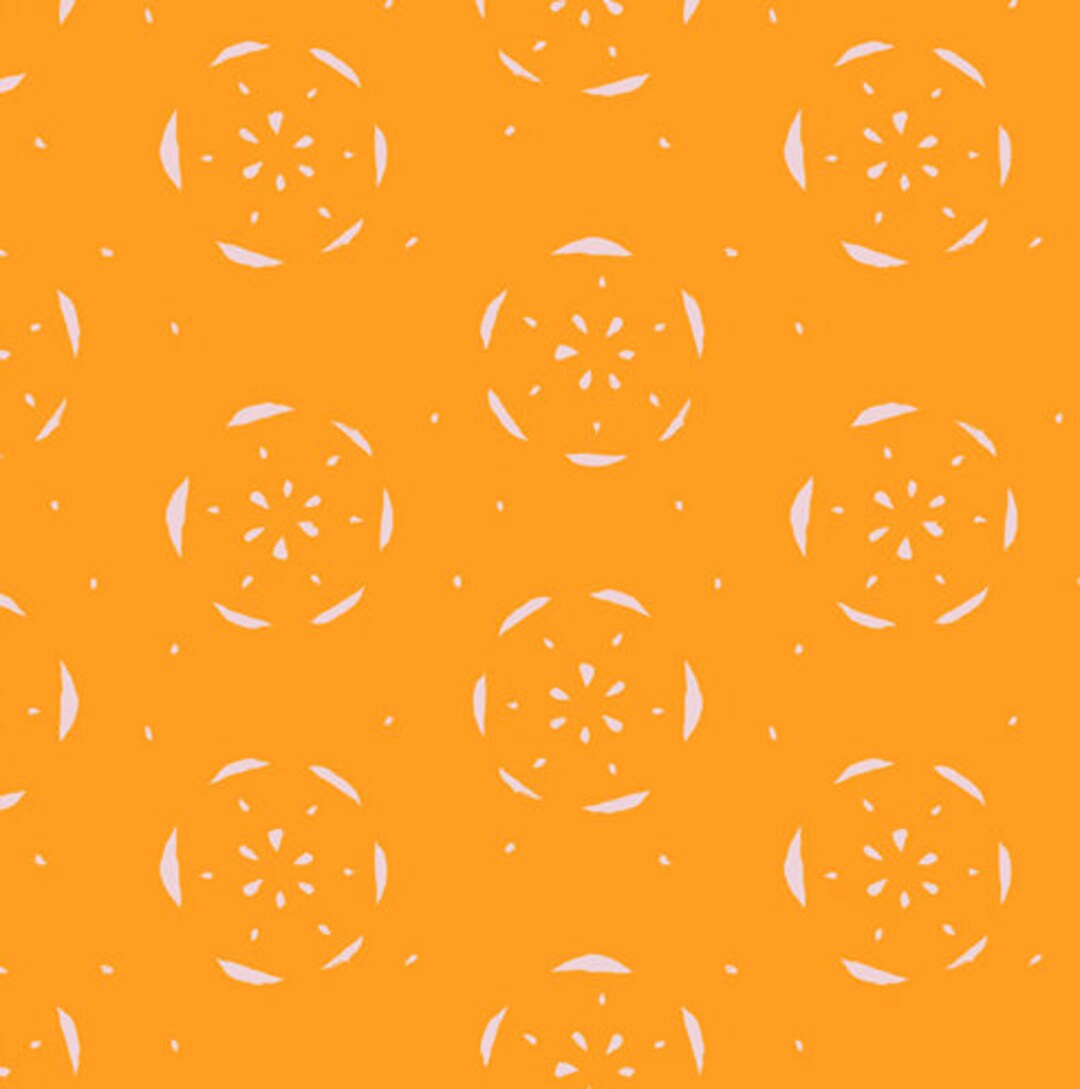 Citrus Tangerina Fabric, Tangerine Fabric From the Floralish Collection ...