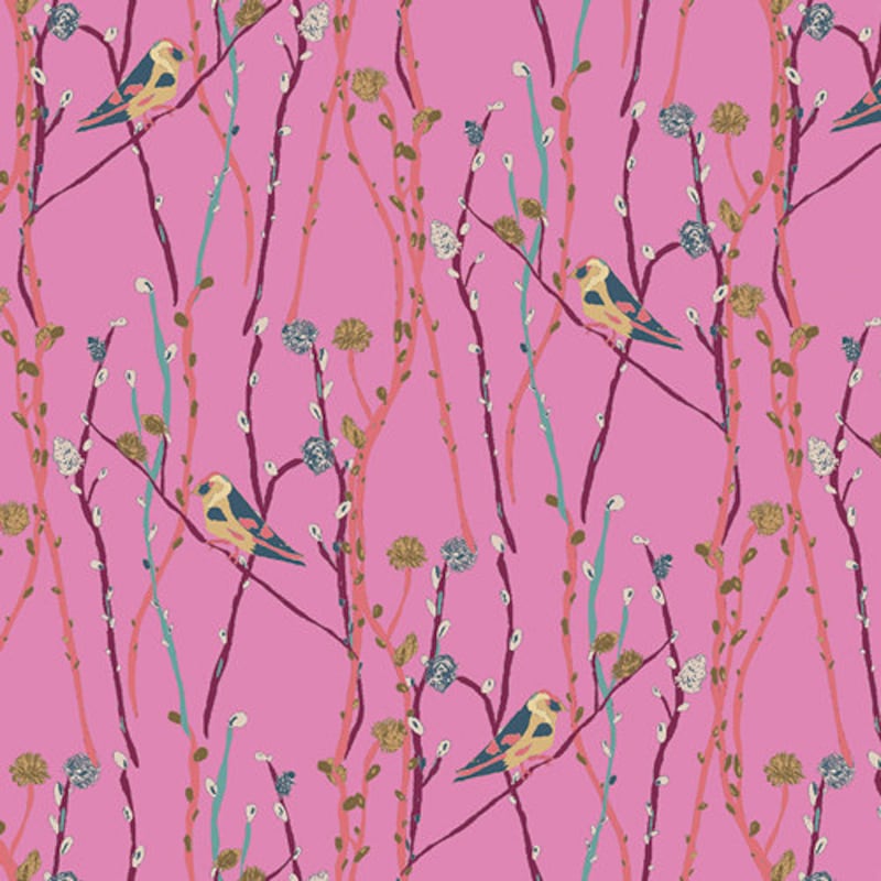 Cotton Flower Bird Fabric - Etsy