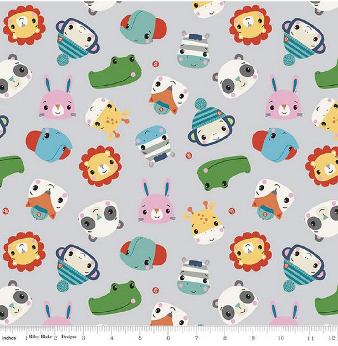 Baby Animals Fabric, Little Kids Fabric, Nursery Fabric, Play and Learn ...