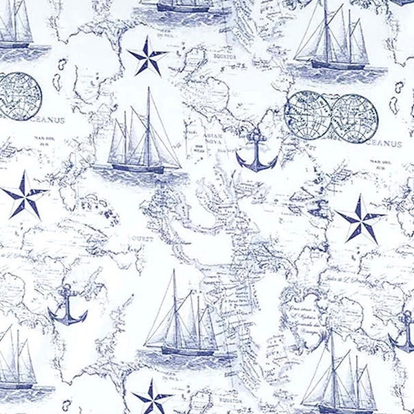 Nautical Fabric - Etsy
