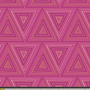 Pink Triangles Fabric, Pink Geometric Fabric From the Boho Fusion ...