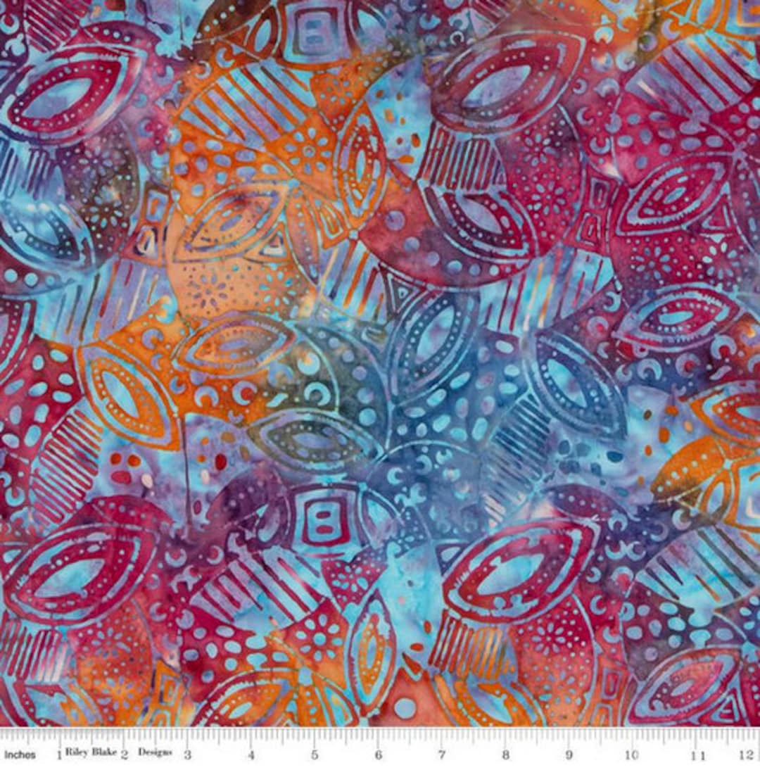 Batik Fabric, Multi Color Expressions Batik Tjaps Hand Dyed Ethically ...