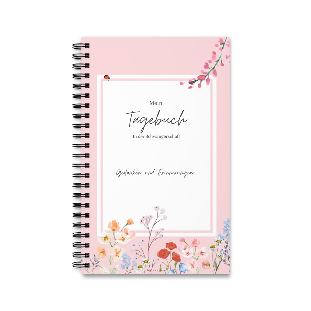 Pink Pregnancy Diary With Flowers | Blank Pages for Creativity ...