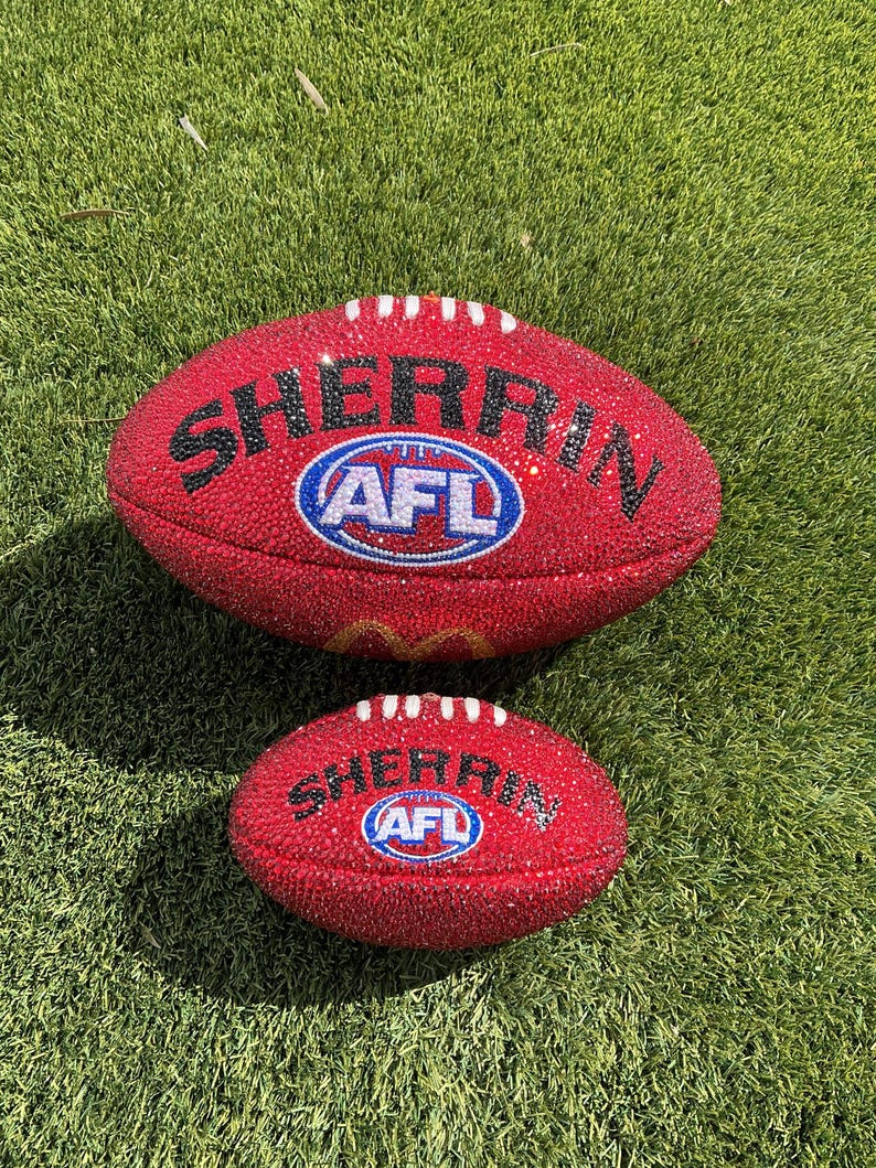 Bedazzled Rhinestoned AFL Sherrin Mini Football - Etsy Australia