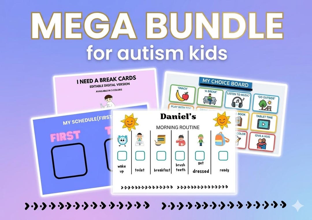 Autism Visual Schedule Bundle for Kids – Daily Routine Chart, Choice ...
