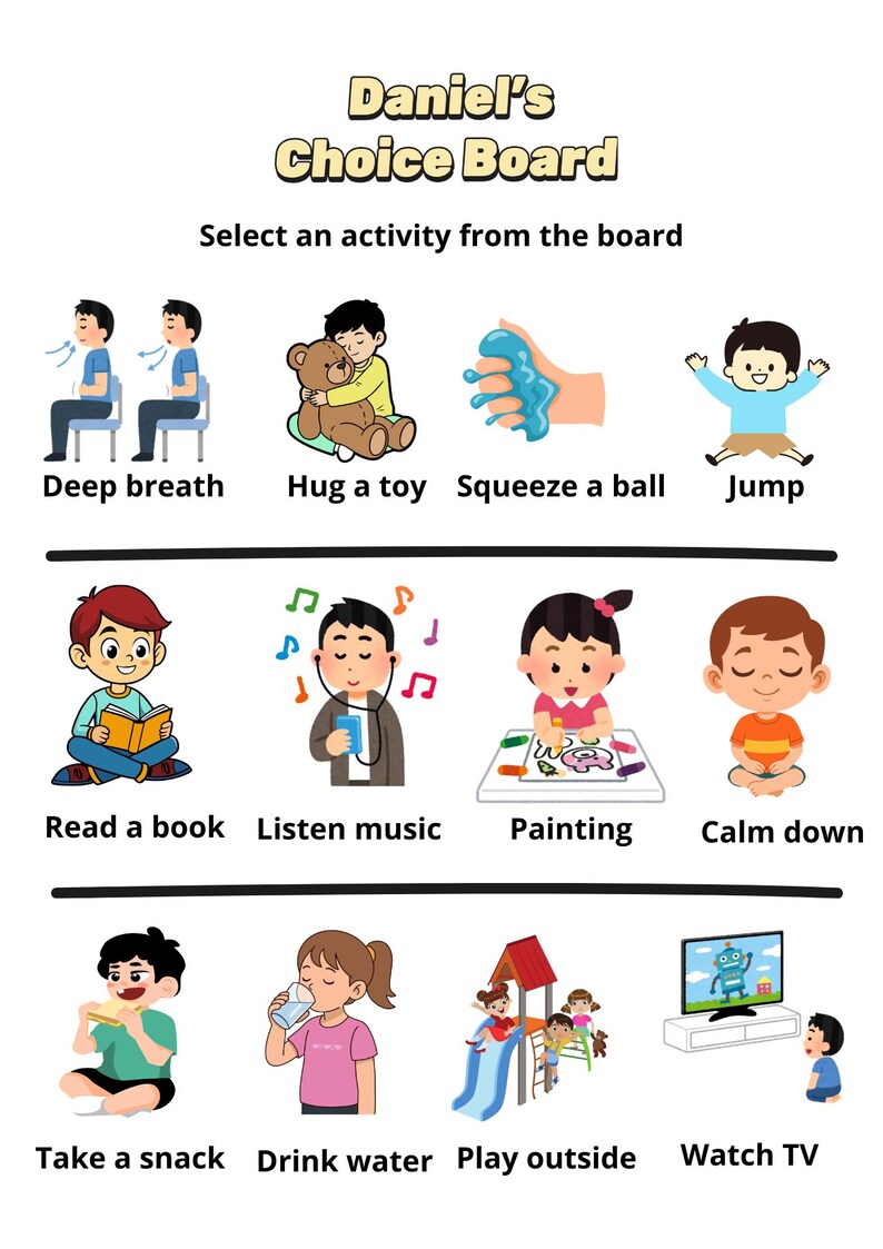 Autism Choice Board Printable – Visual Choice Board for Kids – AAC ...