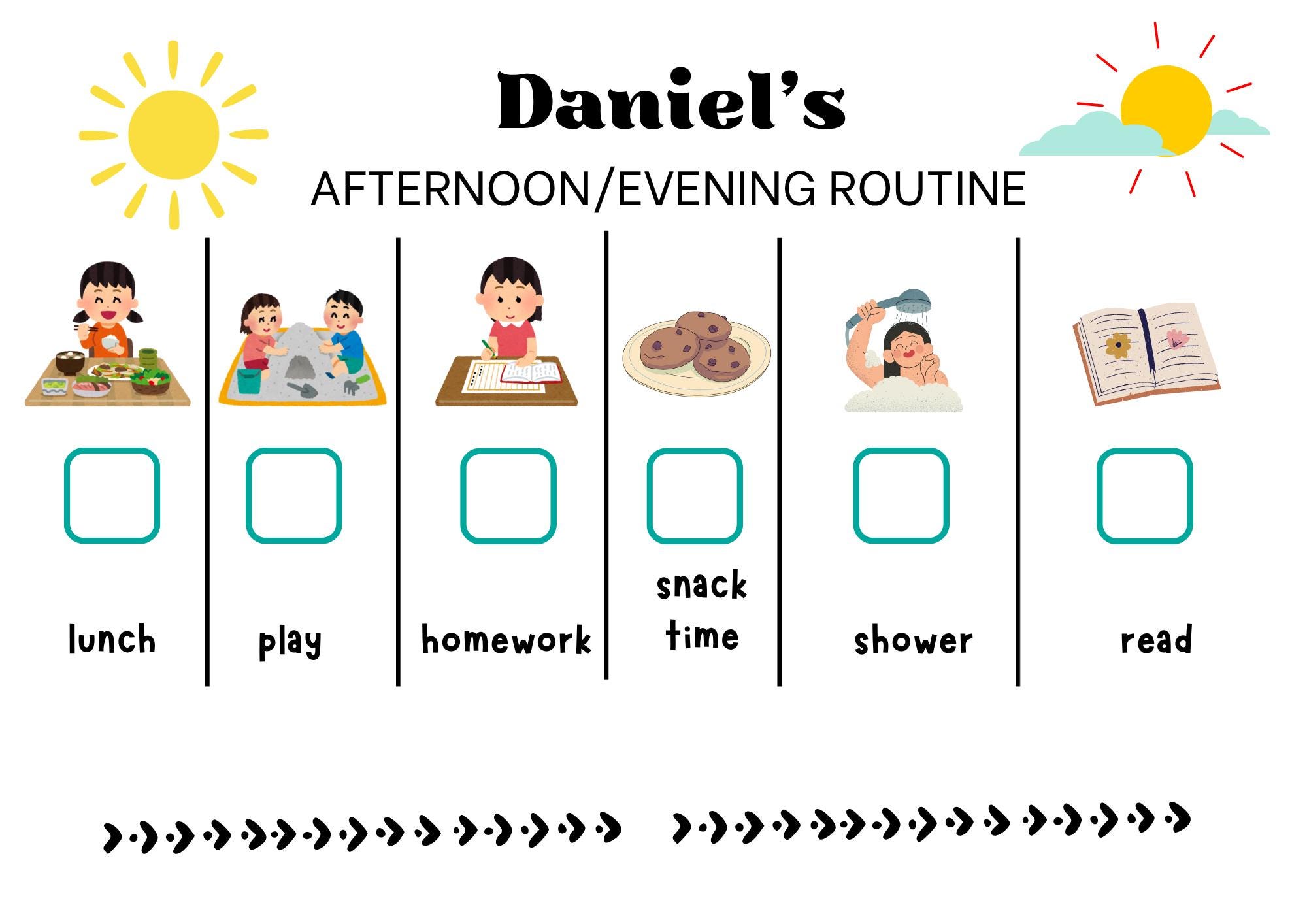 Printable Visual Routine Chart for Kids | Autism, ADHD Daily Schedule ...