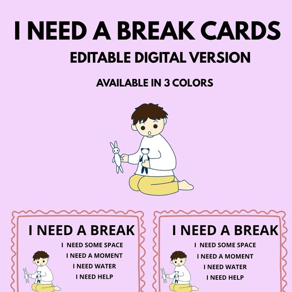 I Need a Break Visual - Etsy