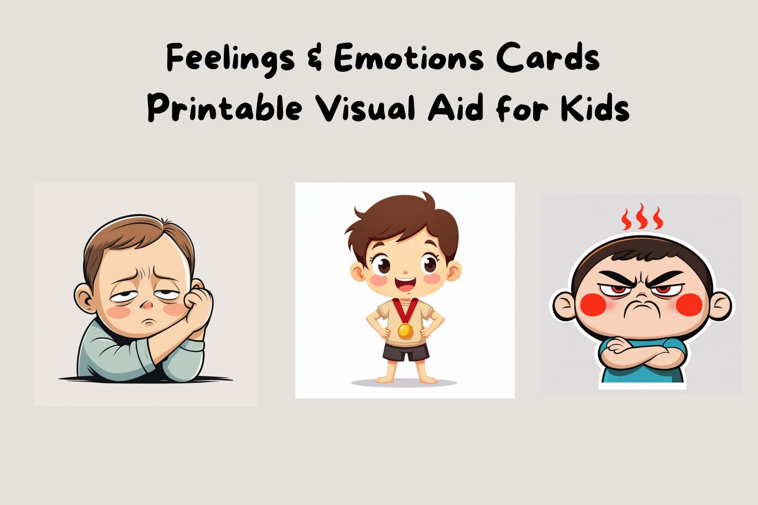 Printable Feelings and Emotions Cards for Kids | Visual Aid for Autism ...