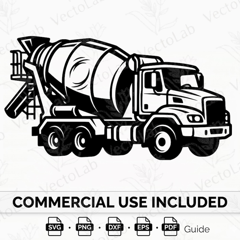 Concrete Cement Truck Svg - Etsy