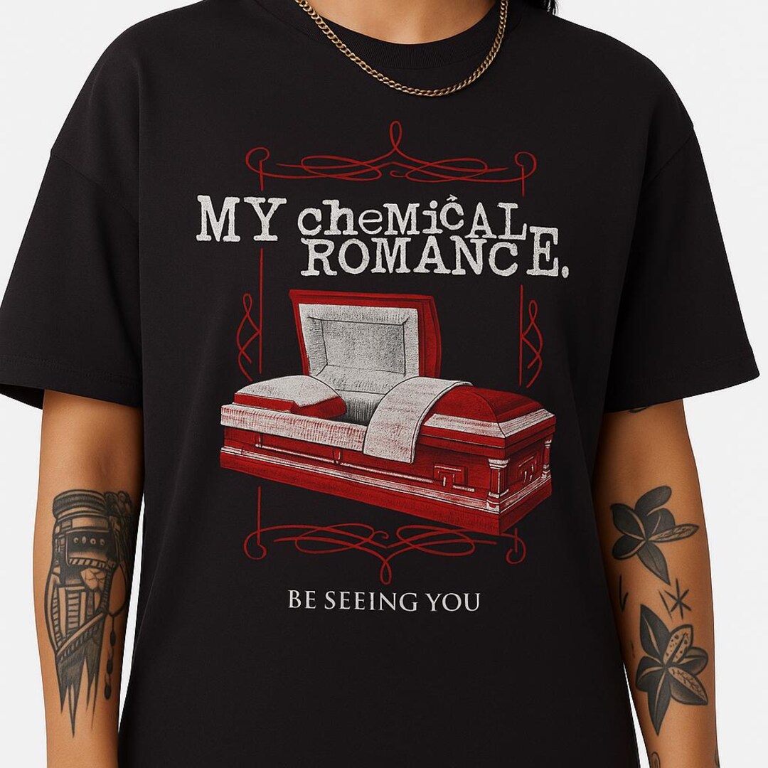 My Chemical Romance Coffin Shirt | Emo Gothic Band Tee | Be Seeing You ...