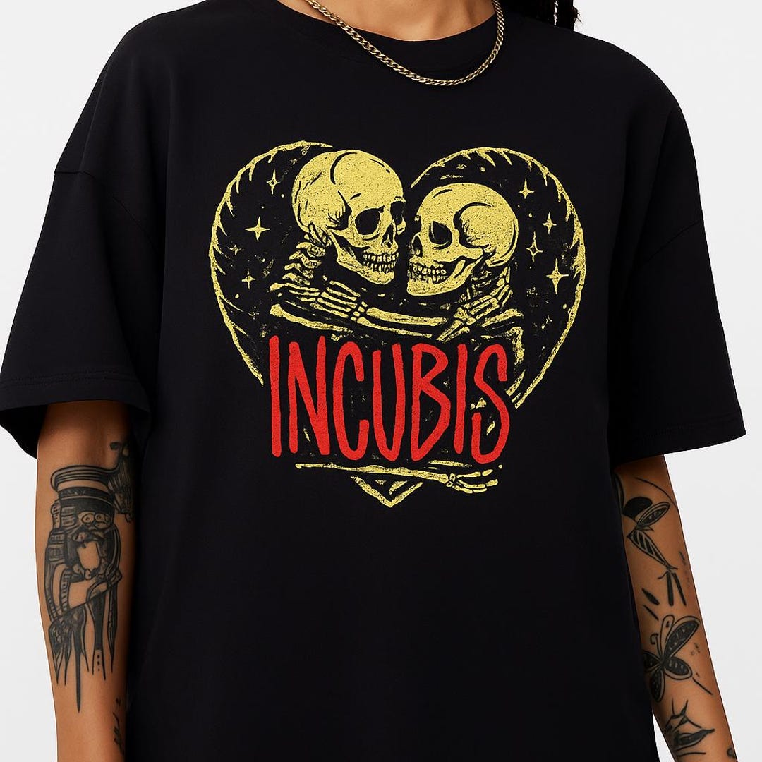 Incubus Band T-shirt: Gothic Skeleton Couple, Vintage Rock Tee - Etsy