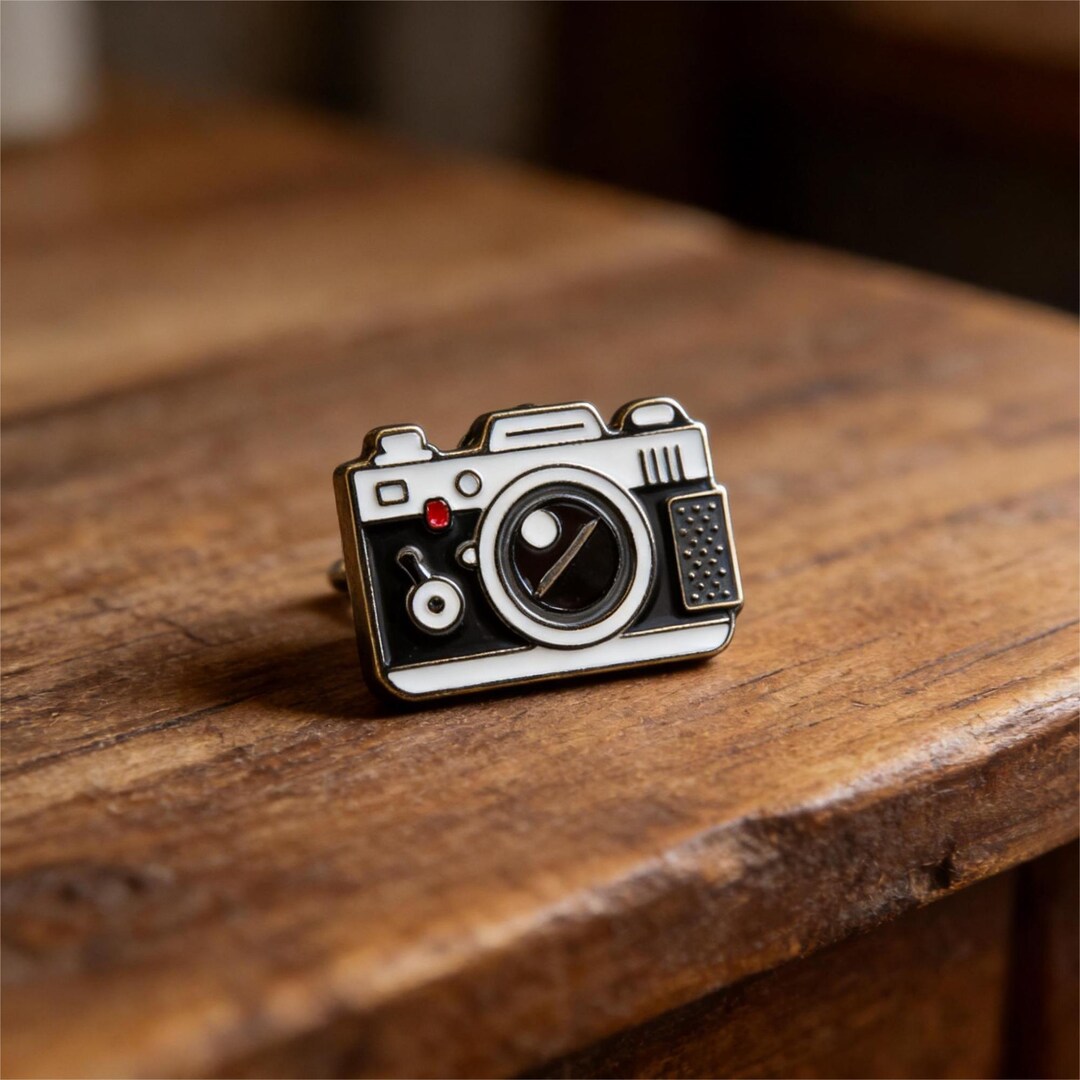 Hand-painted Camera Brooch, Enamel Pin for Bags, Coats & Sweaters - Etsy